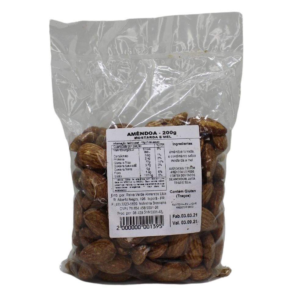 Amêndoa Sabor Mostarda e Mel 200g - Atacado de Produtos Naturais