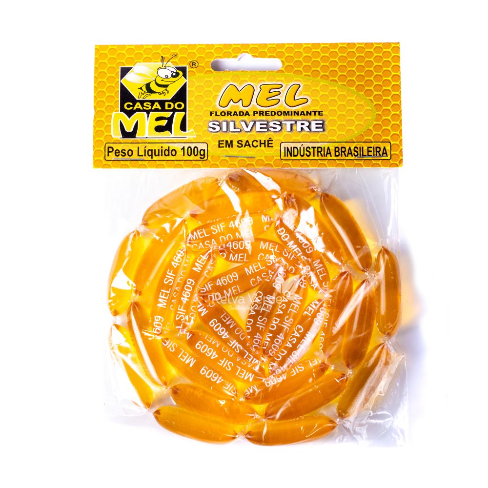 Mel Silvestre em Sachê Casa do Mel 100g - Atacado de Produtos Naturais