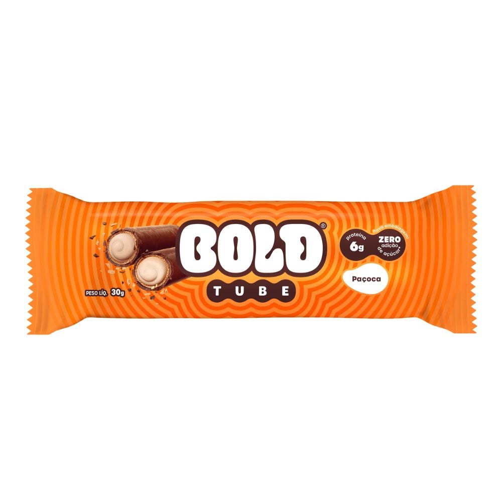 Wafer Recheado Tube Sabor Paçoca Bold 40g - Atacado de Produtos Naturais