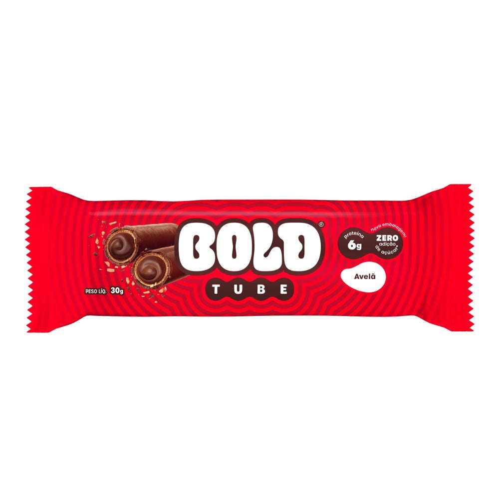 Wafer Recheado Tube Sabor Avelã Bold 40g - Atacado de Produtos Naturais